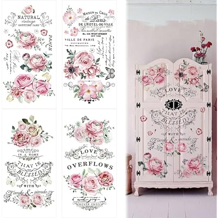 Amazon.com: 10 Sheets Botanical Flower Rub on Transfers for Craft ...