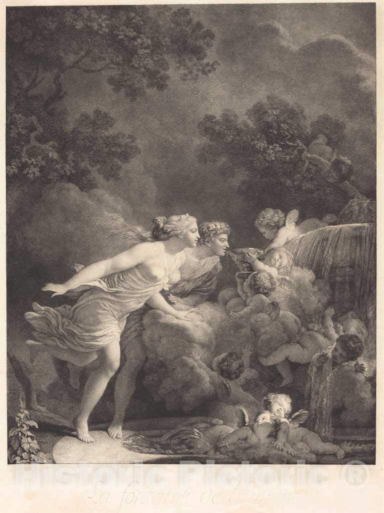 Amazon.com: Art Print : Nicolas Regnault After Fragonard, La Fontaine d ...