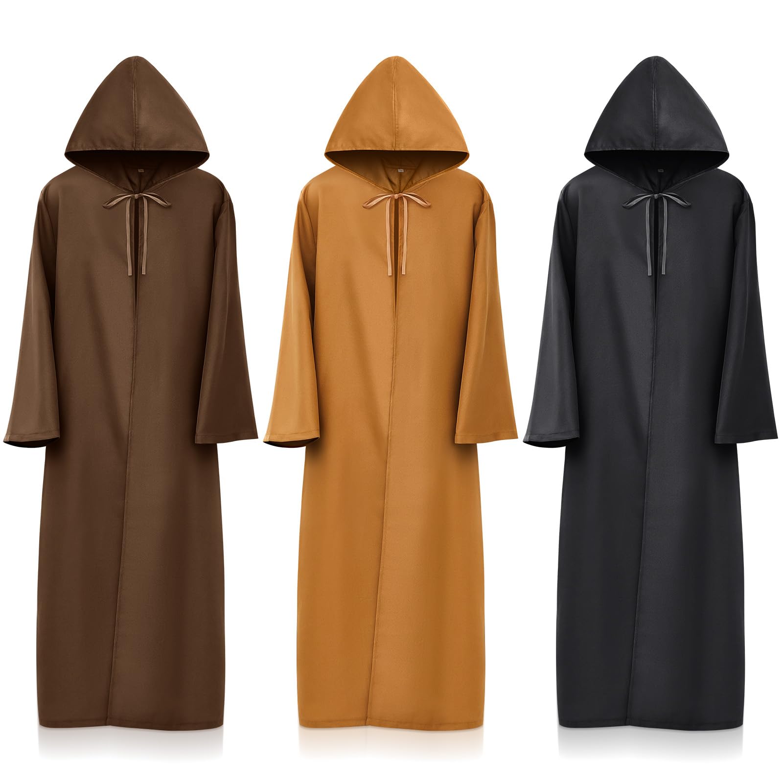 Toulite 3 Pcs Adult Tunic Hooded Robe Cosplay Costume Robe Cloak Suits ...