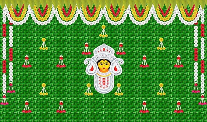 Buy Ashvath Weaved Coconut Leaf with Garland Durga MATA ji Design ...