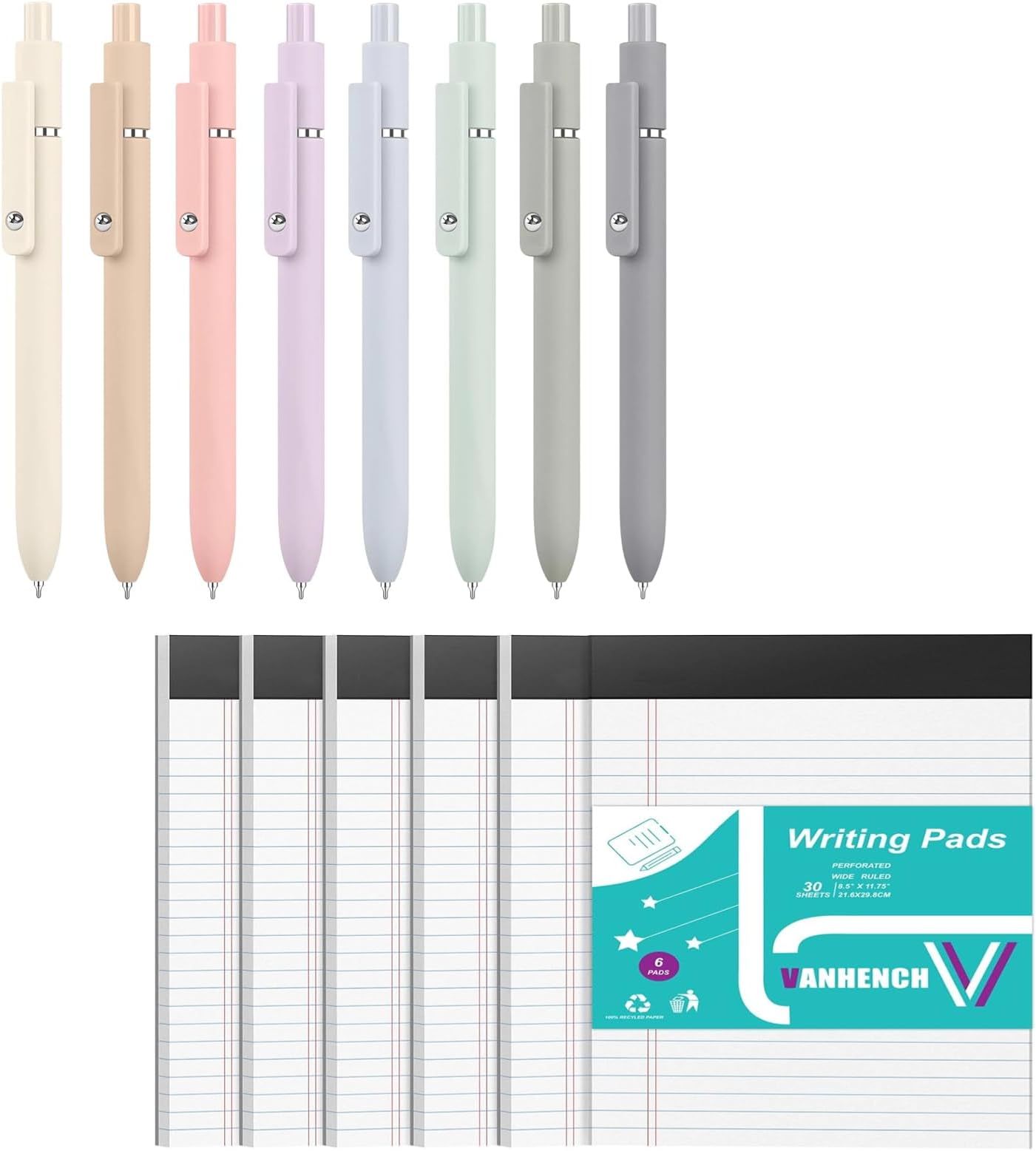 Amazon.com: Vanhench Gel Pens 0.5mm Aesthetic Fine Point Pen Black Cute ...