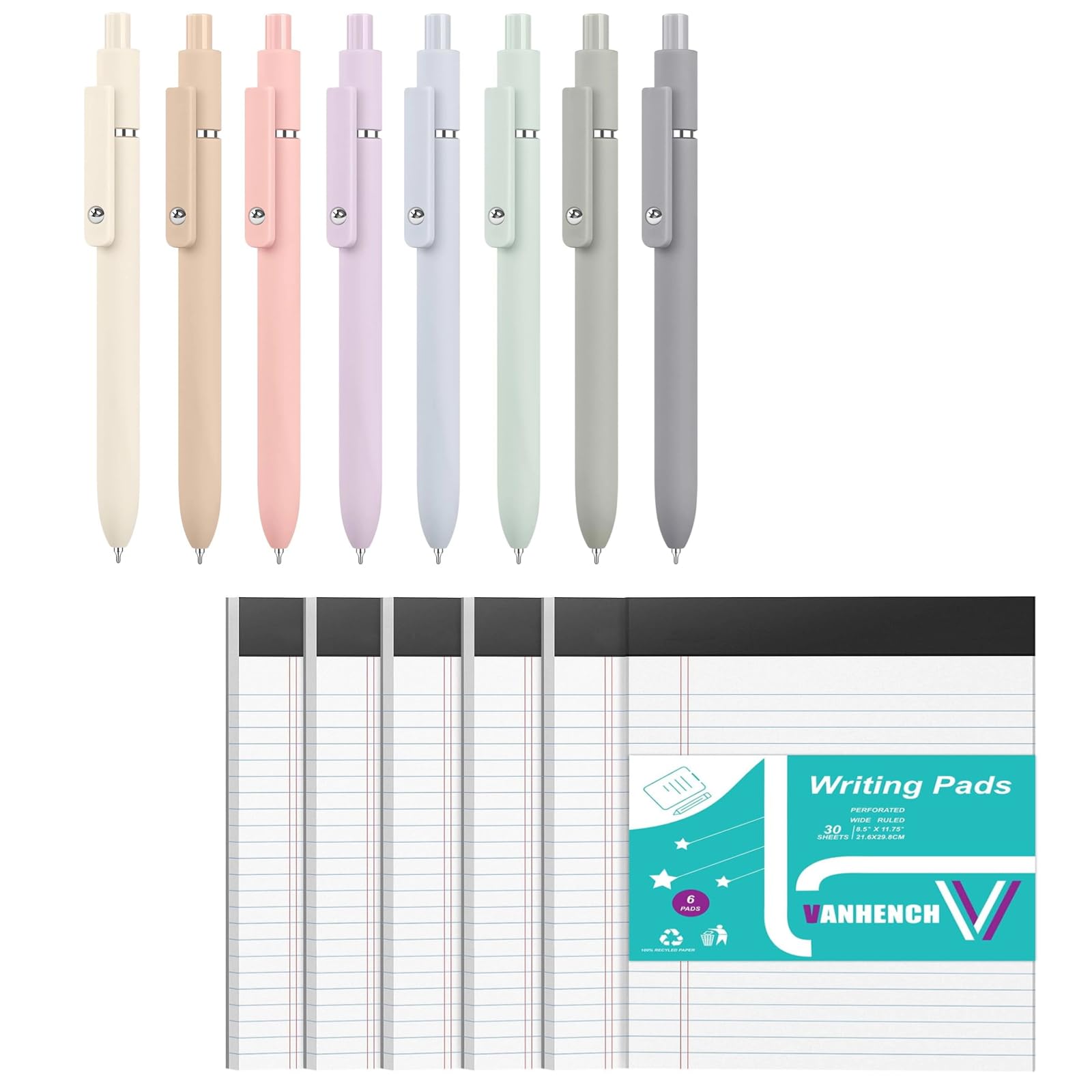Amazon.com: Vanhench Gel Pens 0.5mm Aesthetic Fine Point Pen Black Cute ...