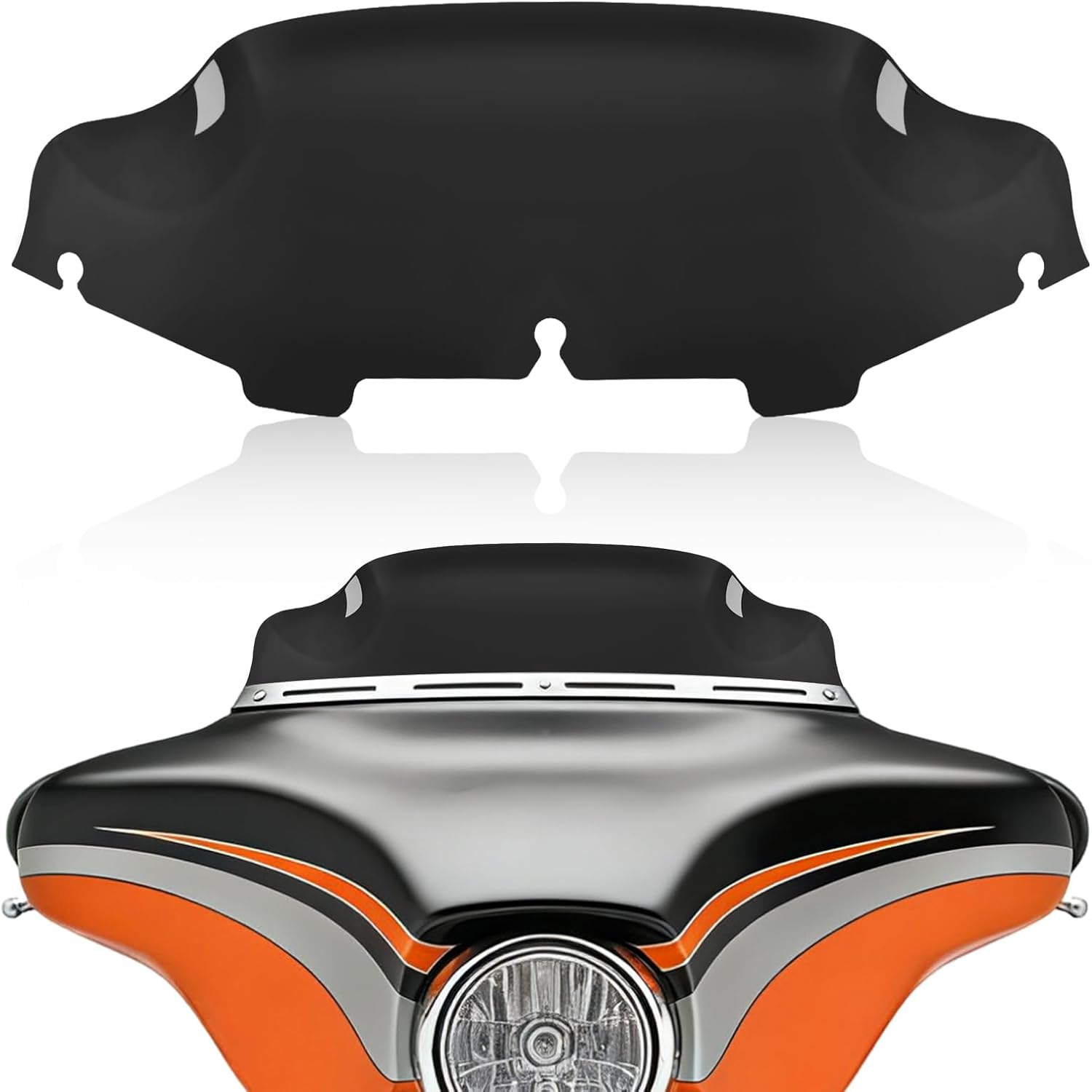 Amazon.com: Tvitano Black 6" Motorcycle Wave Windshield Windscreen ...