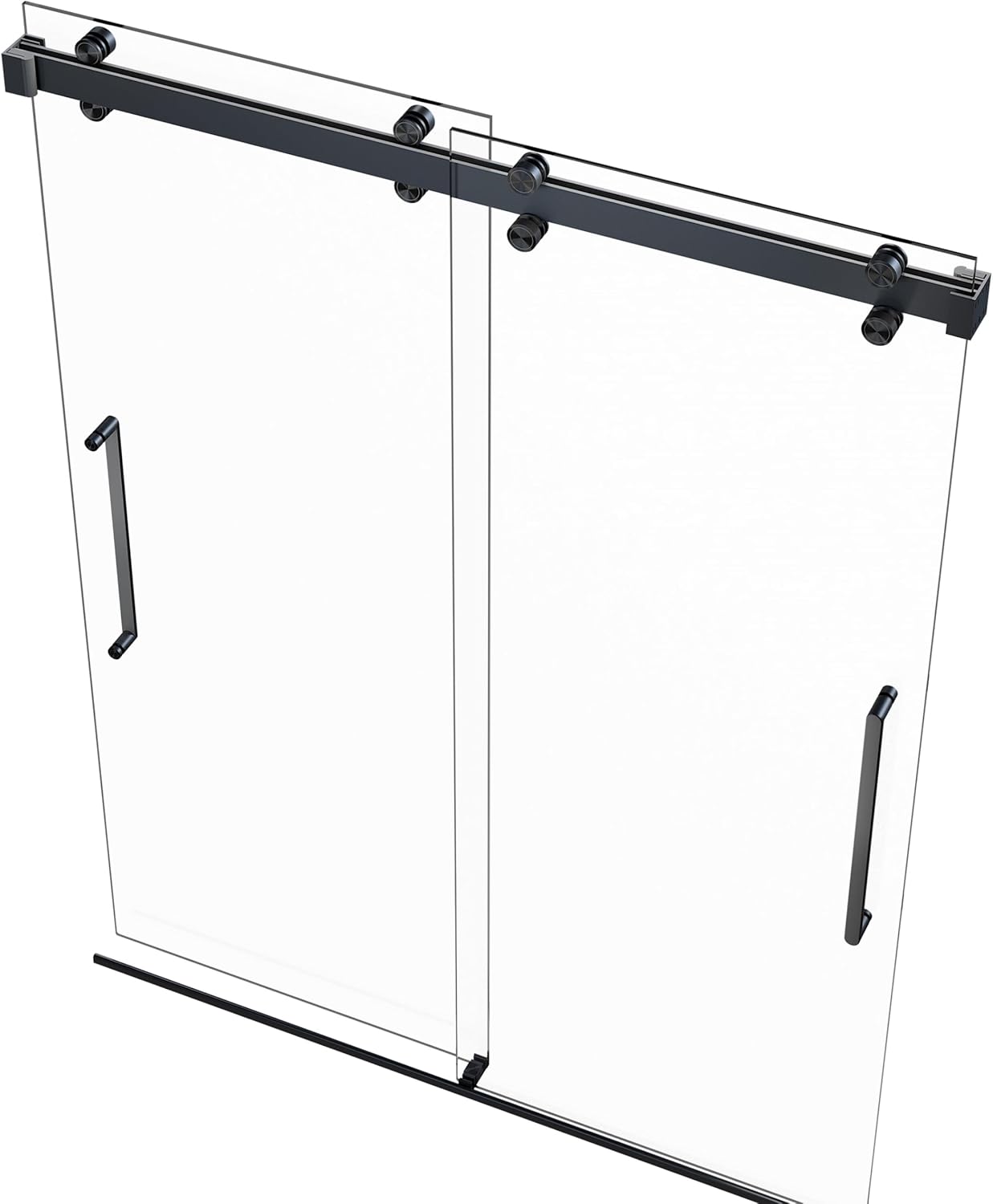 EUROTECH SHOWERS Monaco 56.5-60" W x 78" H Frameless Glass Shower Door ...