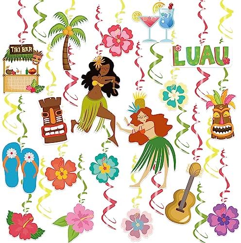 Amazon.com: 36 Pcs Luau Graduation Party Decorations Hanging Swirls ...