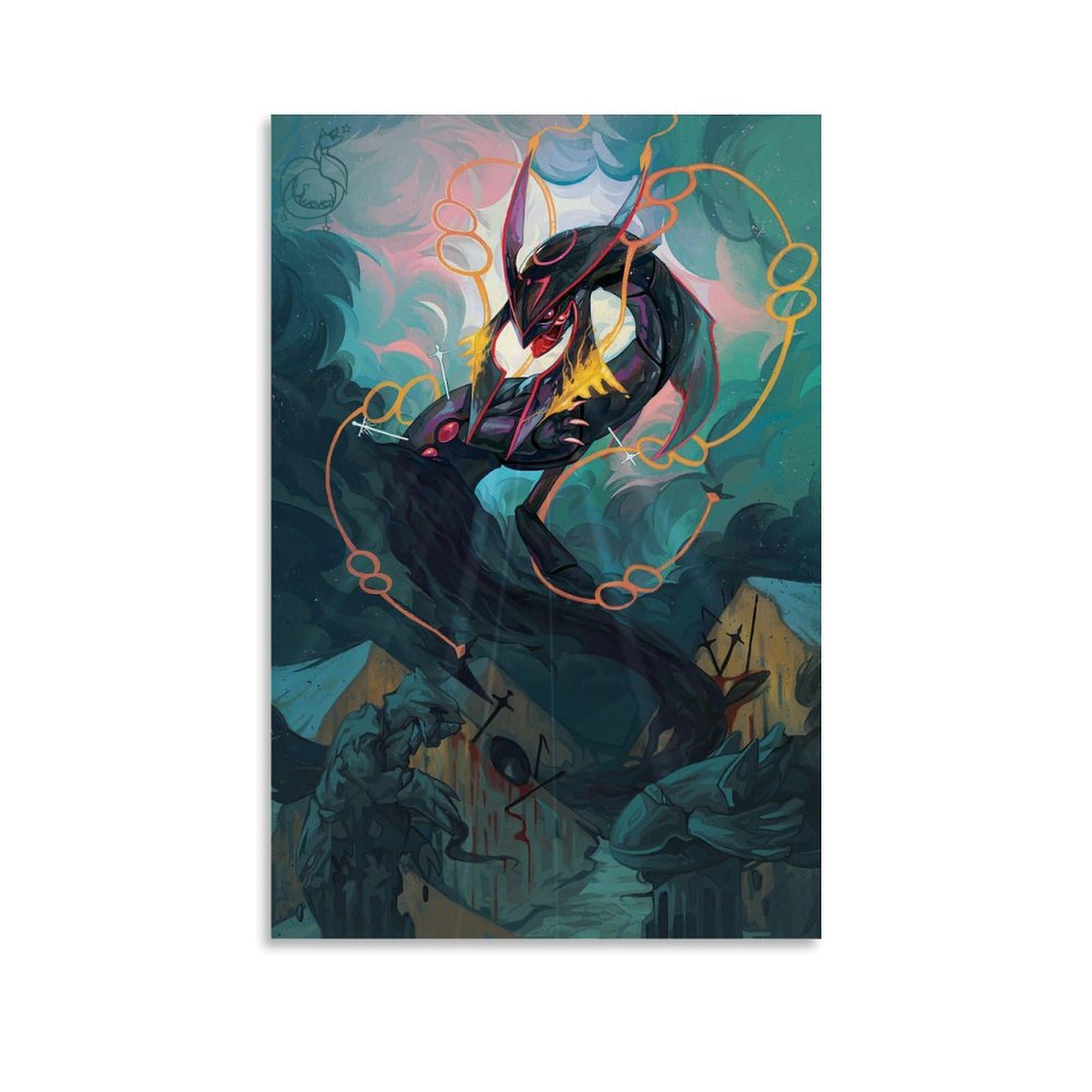 Rayquaza Tapet Pokemon Anime Cartoon Leinwand Malerei Pikachu Raichu