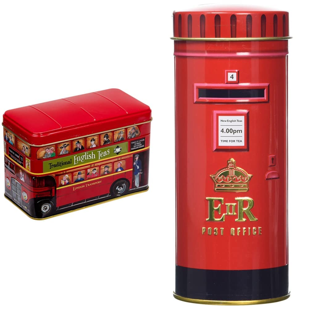New English Teas London Bus Tea Tin with 25 English Breakfast Teabags ...