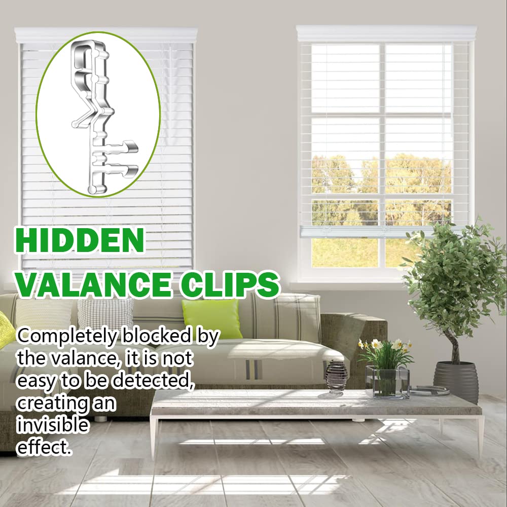 Snapklik.com : Hidden Channel Valance Clips, 2-1/8inch Clear Plastic ...