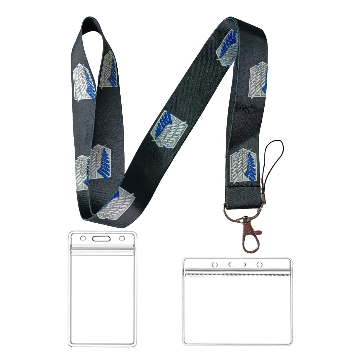 Buy Anime Lanyard for ID Badges Holders Keys Included 2 Waterproof Card ...