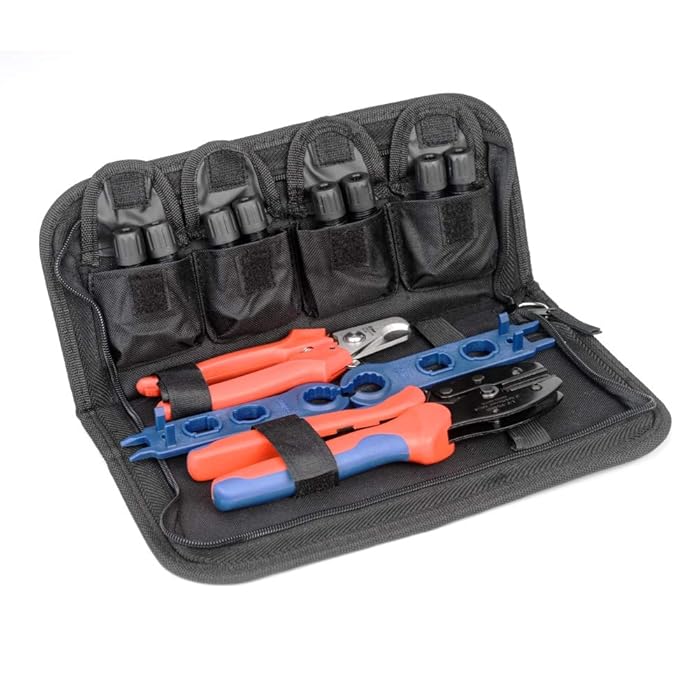 Buy IWISS MC4 Crimping Tool Kit with Wire Cable Cutter, Stripper, MC4 ...