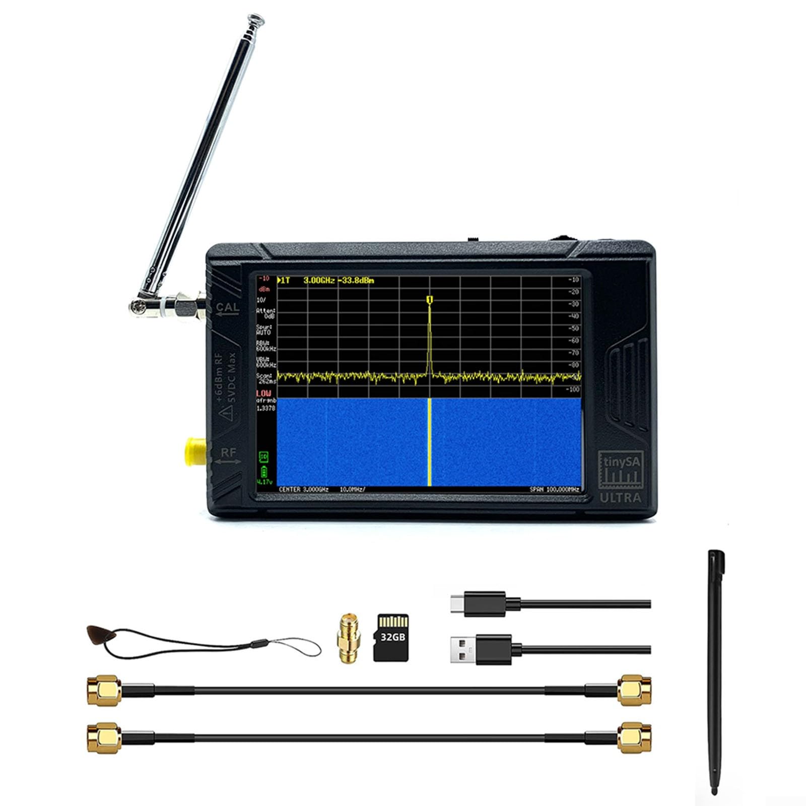 Portable Ultra Spectrum Analyzer, Handheld Tiny Frequency Analyzer, 4.0 ...