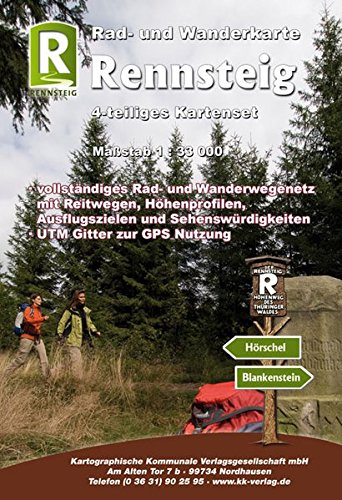 Amazon.co.jp: Rennsteig Rad- und Wanderkarte 1 : 33 000. Set : 本