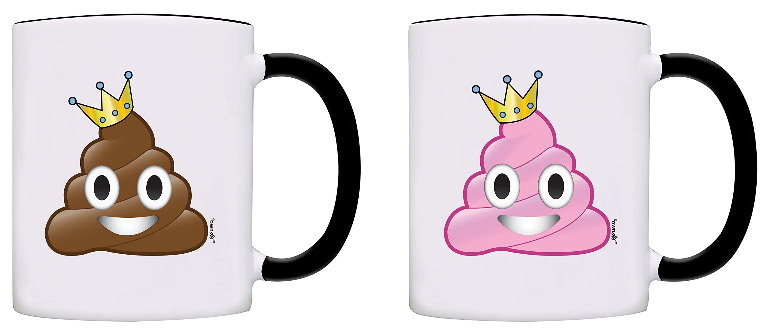 Amazon.com: Mug KING & QUEEN of Poo Poop Emoticon 2 Coffee Mugs-0085 ...