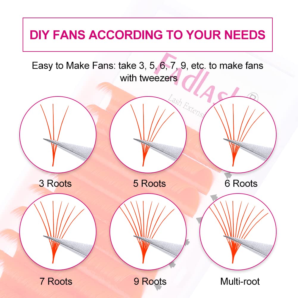 Snapklik.com : Colored Lash Extensions D Curl UV Light Neon Orange ...