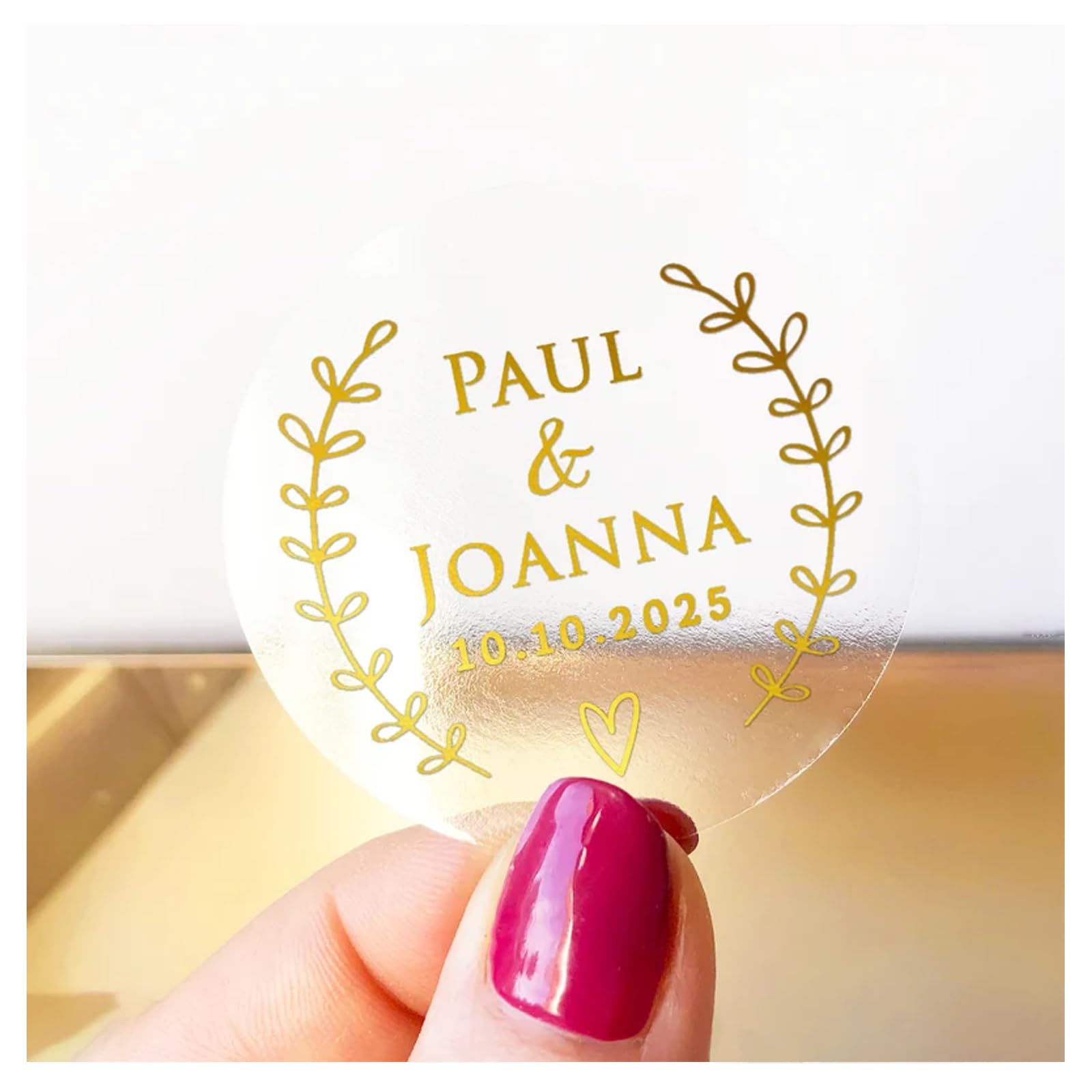 Transparent Sticker Wedding Wedding Ready Foil Printed Transparent