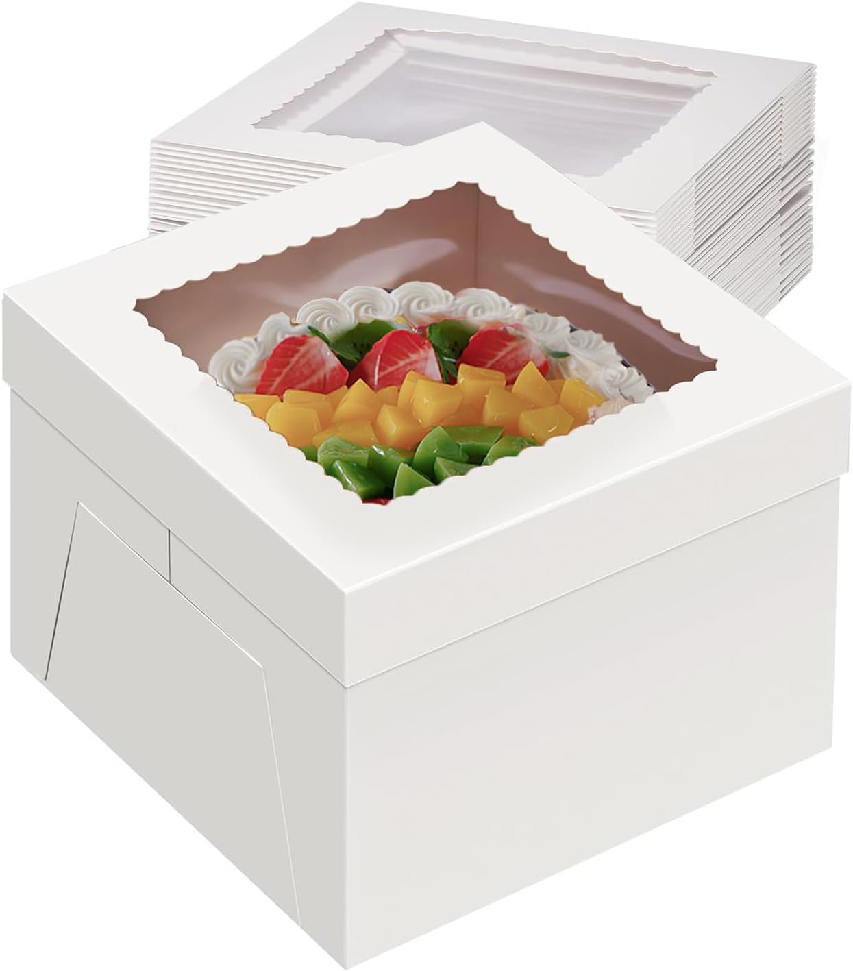 Amazon.com: SATINIOR 38 Pcs 10 x 10 x 8 Inch Tall Cake Boxes for Tier ...