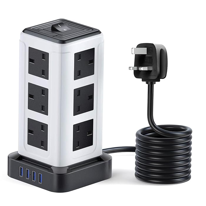 Buy Power Tower, Vertical Surge Protector, Outlet Surge Electric Tower ...
