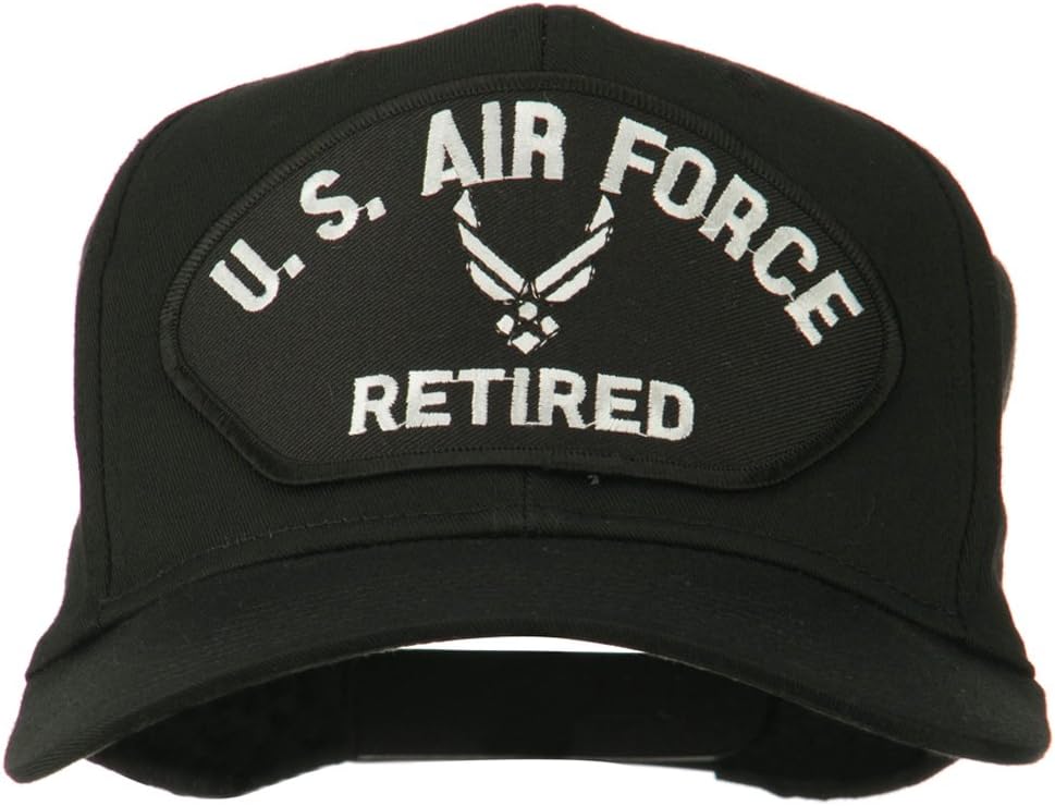 e4Hats.com US Air Force Retired Symbol Patched Cap - Black OSFM at ...