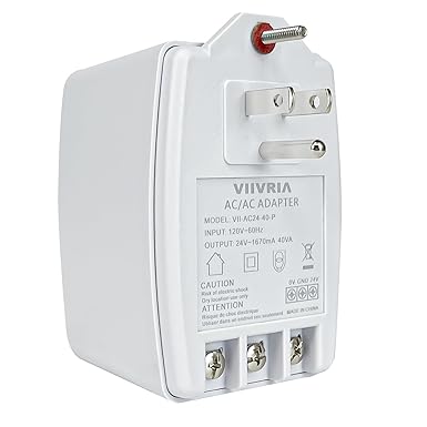 VIIVRIA 24-Volt AC 40VA Plug-in Doorbell Transformer, Compatible with ...