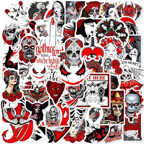 Amazon.com: ROFLORA 100 PCS Bulk Gothic Stickers, Waterproof Horror ...