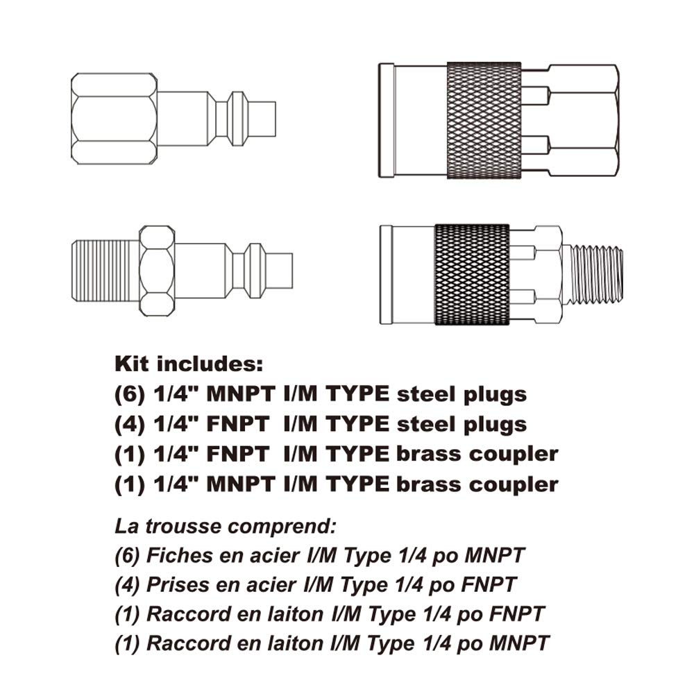 Snapklik.com : Air Coupler And Plug Kit, Quick Connect Air Fittings, 12 ...