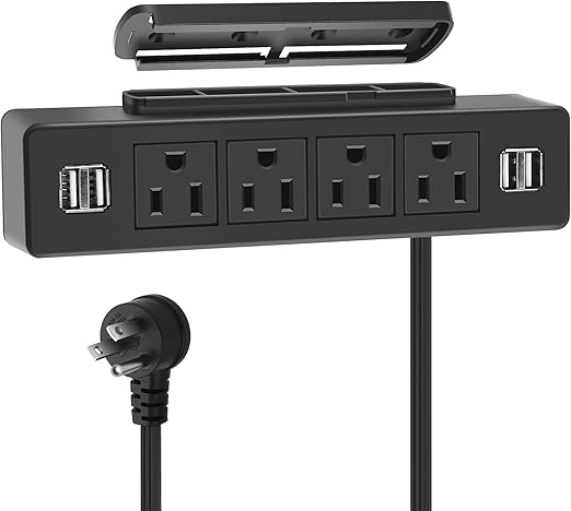 Amazon.com: Under Desk Power Strip, VILONG Adhesive Mount Power Strip ...