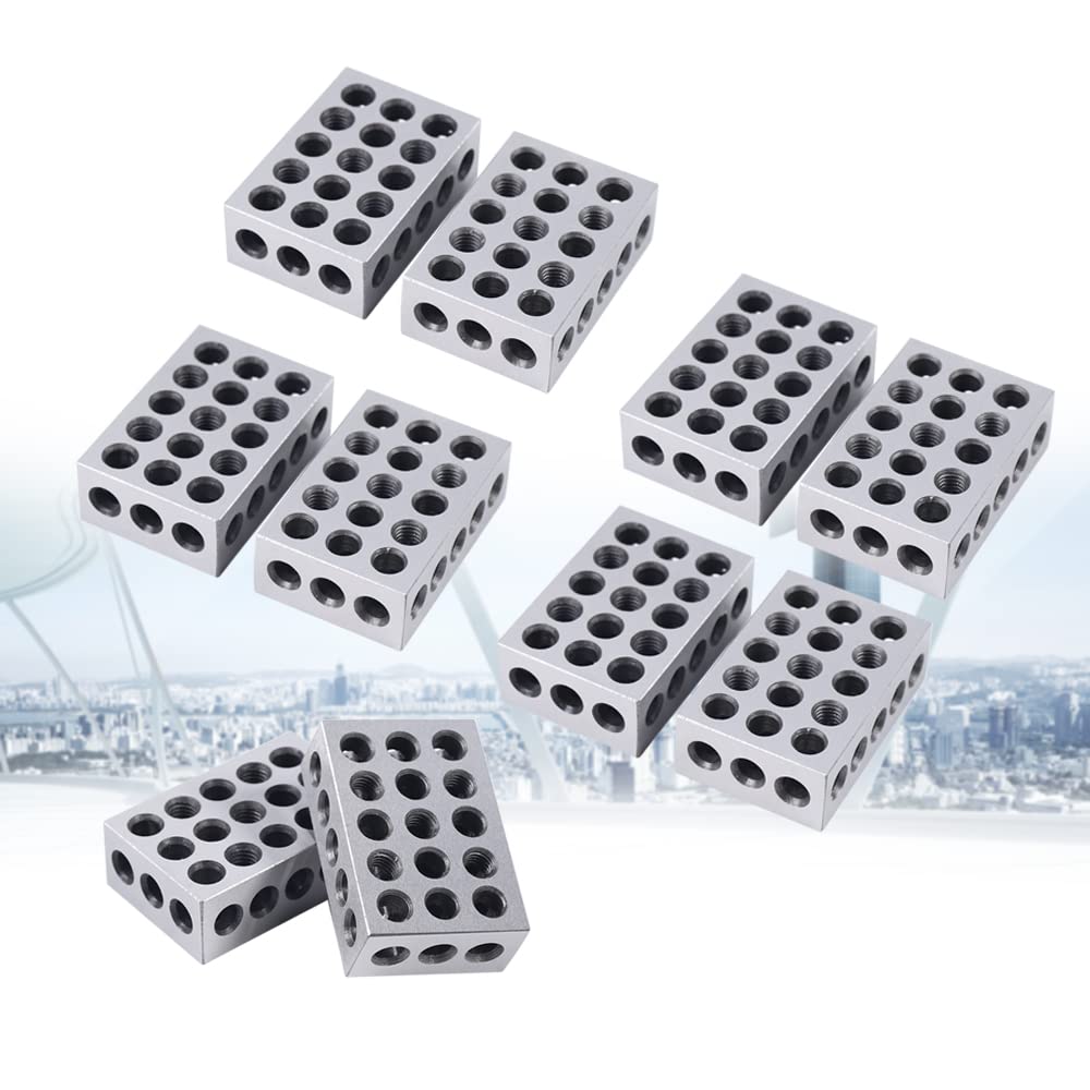 5 Matched 1-2-3 Blocks Set,0.0002" Precision 1" x 2" x 3" 23 Holes ...