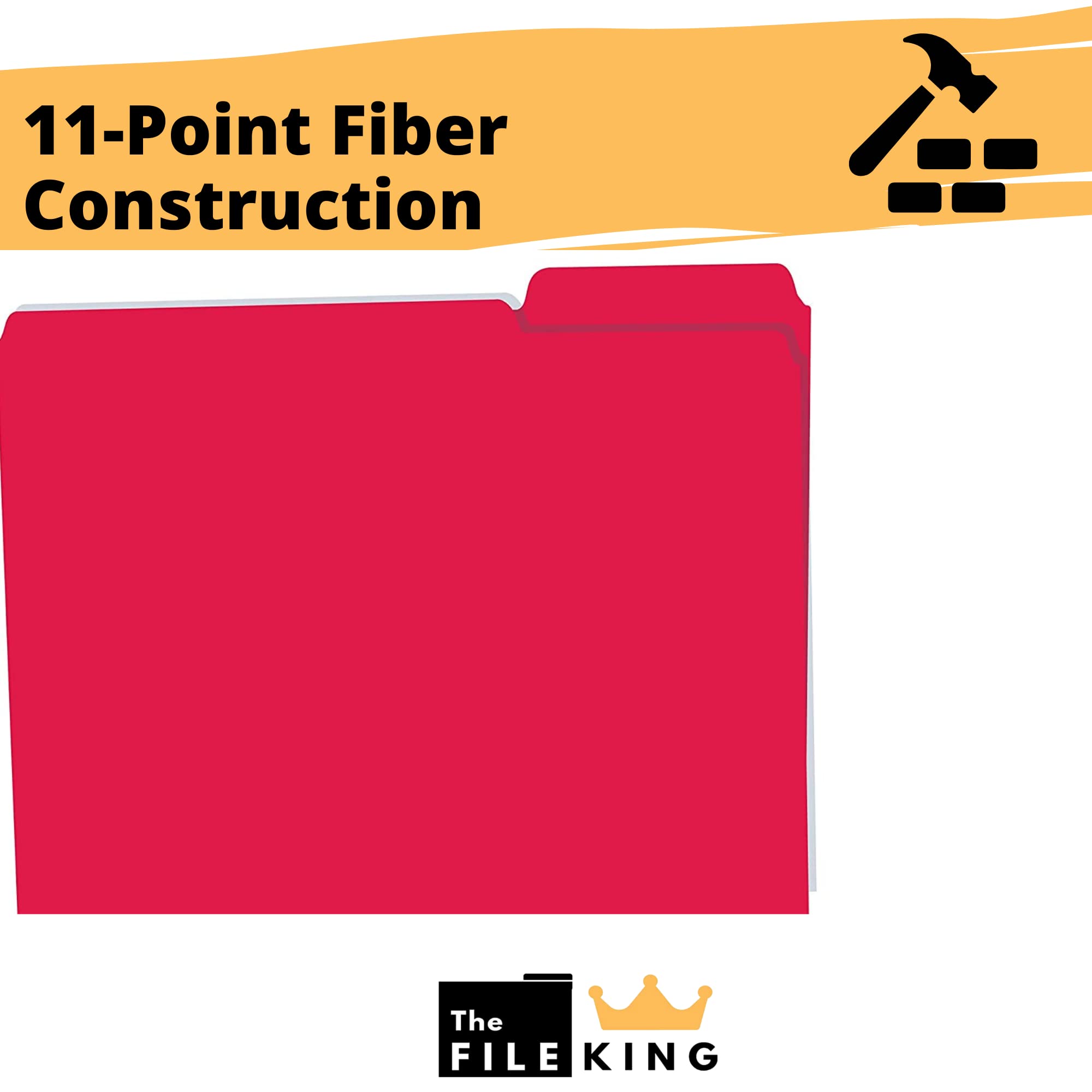 Snapklik.com : 1/3 Cut Red File Folders Letter Size - 100 Pack Colored ...