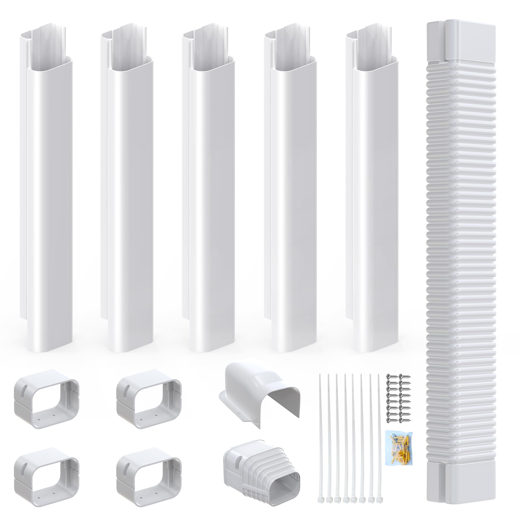 Amazon.com: Powrocket 3" W 9Ft L Mini Split AC Line Set Cover Kit ...