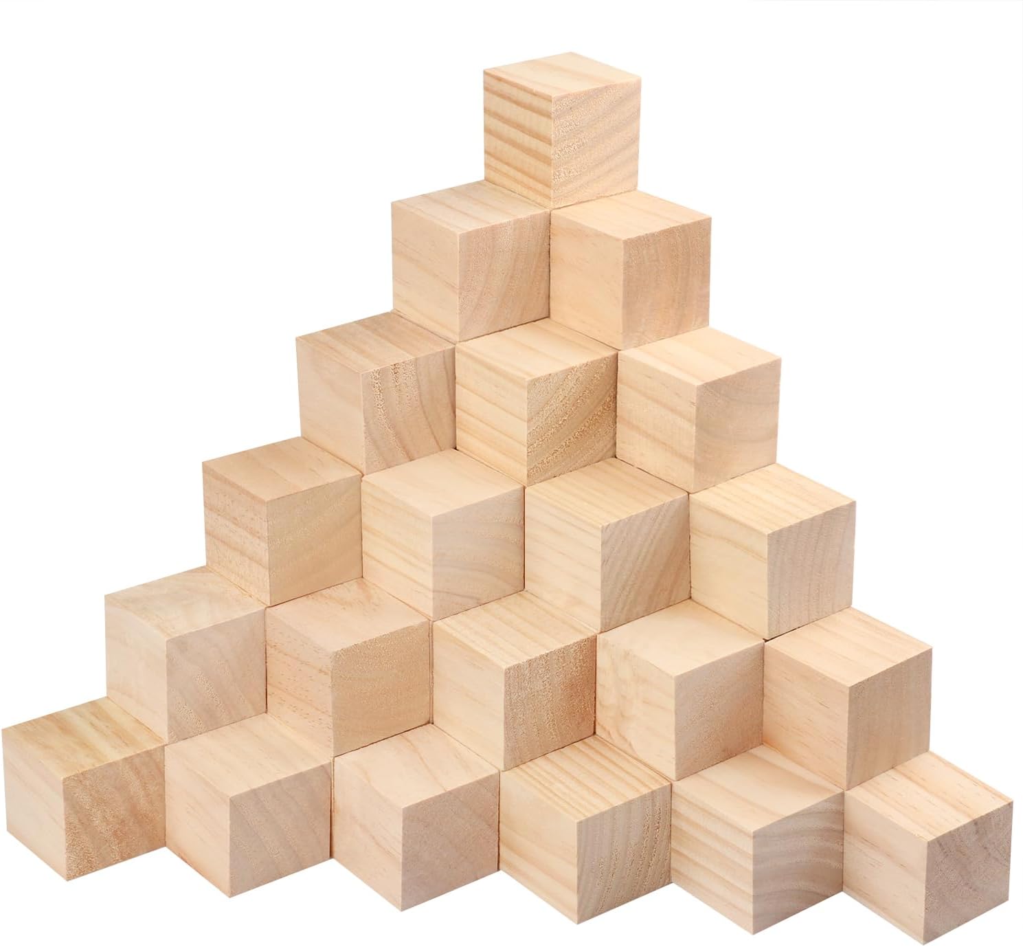 Amazon.com: 60 Packs Wooden Blocks for Crafts, 2 Inch Pine Wood Cubes ...