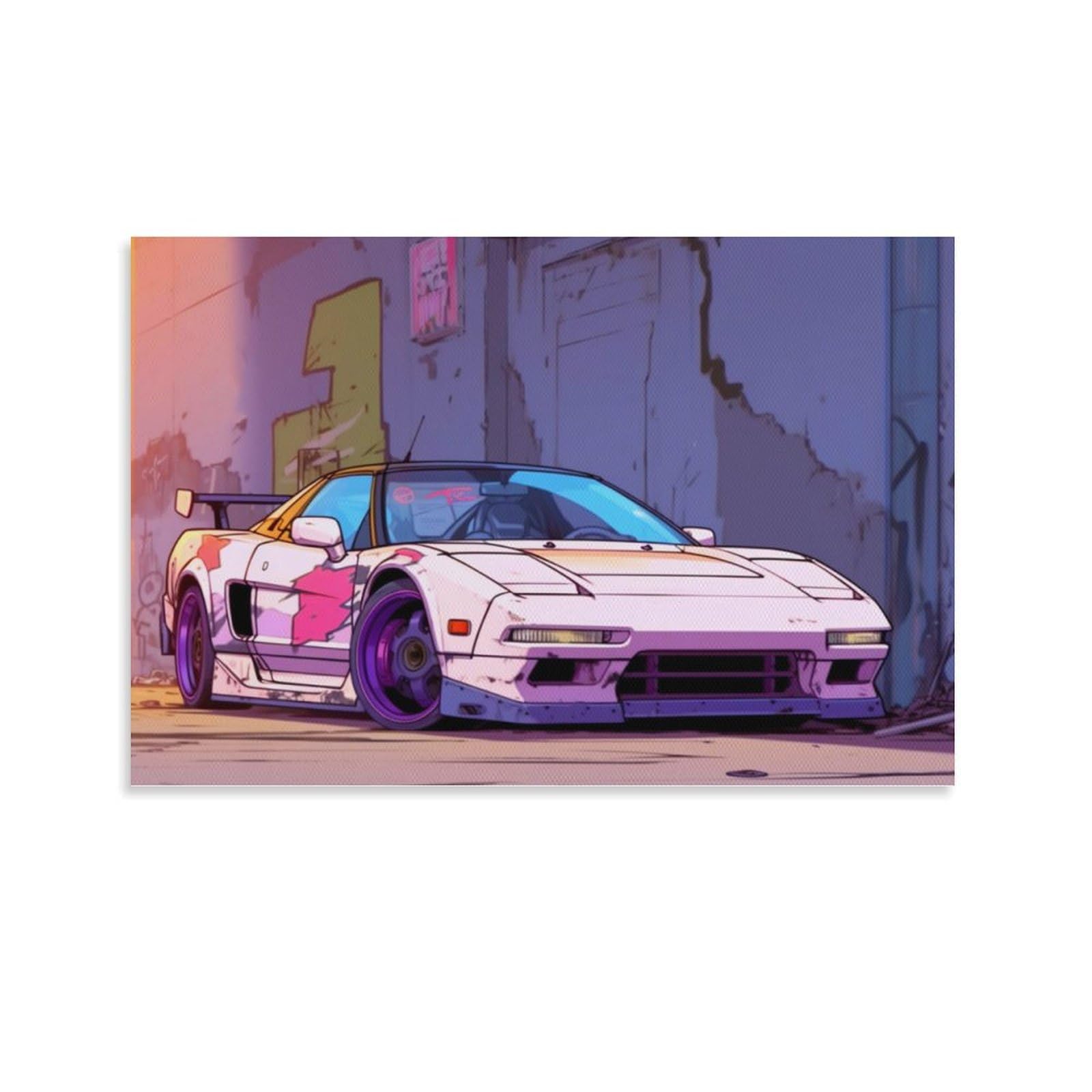 Amazon.com: Japanese Anime Cyberpunk JDM Car NSX Poster Canvas Wall Art ...