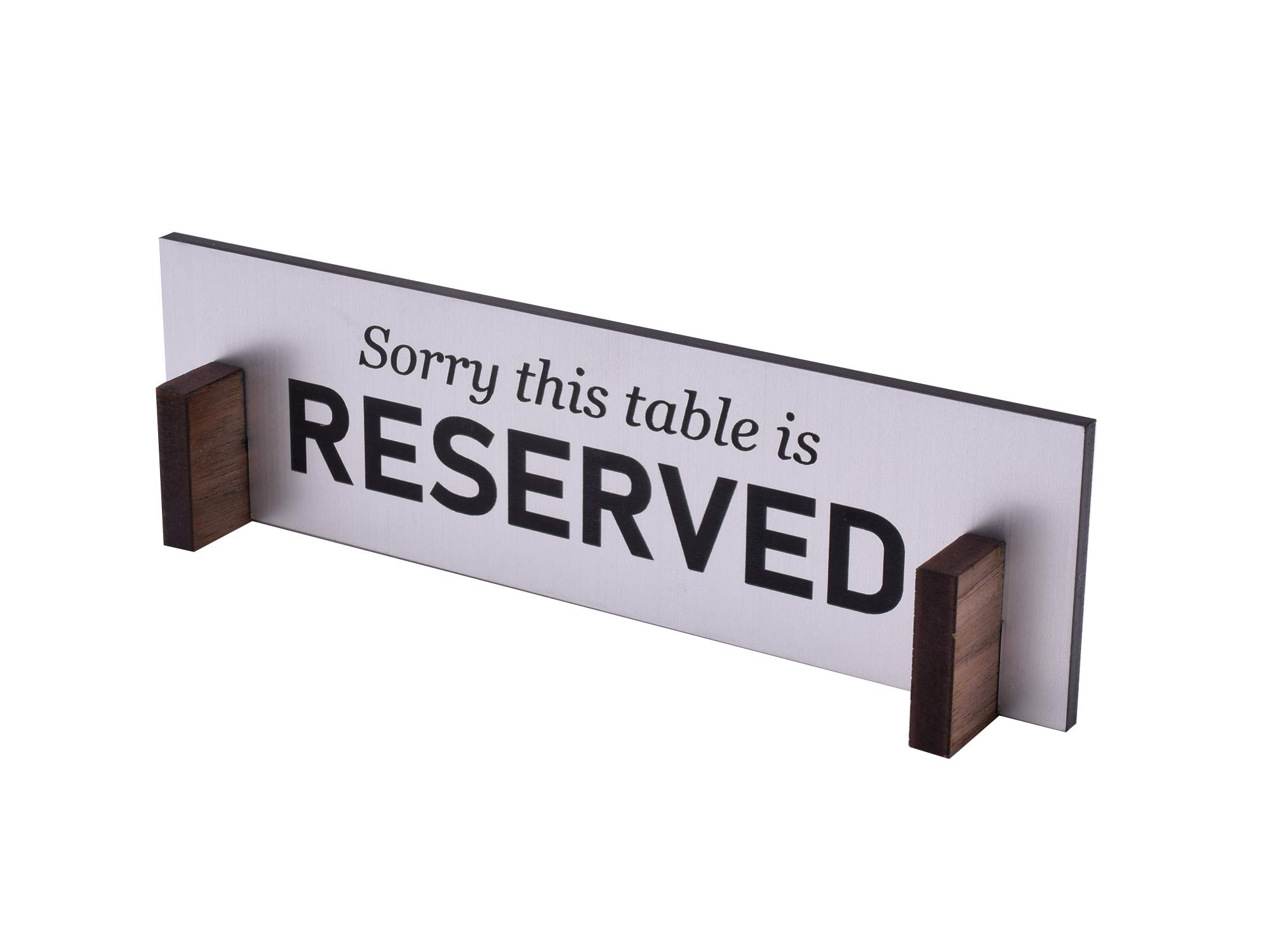 Buy Reserved Table Top Signs - Silver and Black with wooden stands ...