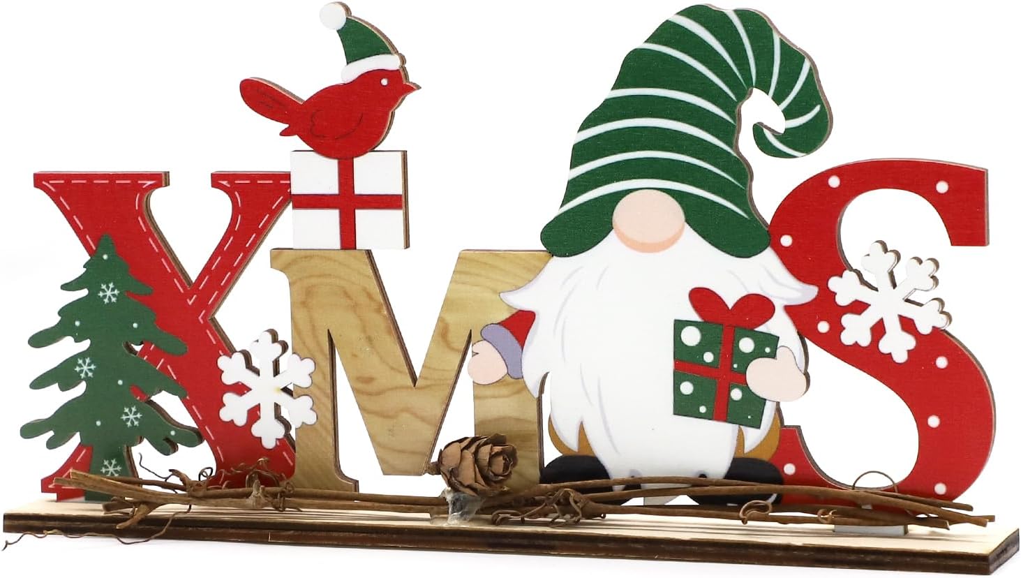 ALLY-MAGIC Christmas Wooden Table Sign,Christmas Gnome Wood Sign Merry ...