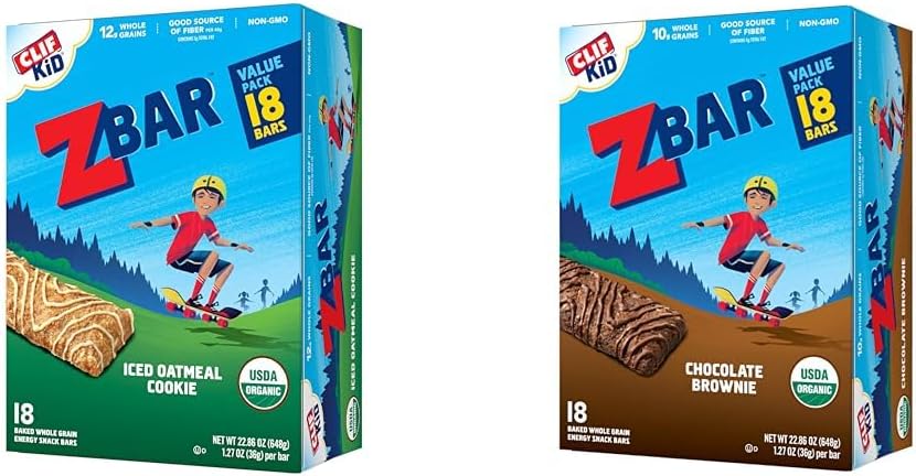 Amazon.com: CLIFF Kid Zbar Organic Whole Grain Snack Bars Bundle - Iced ...