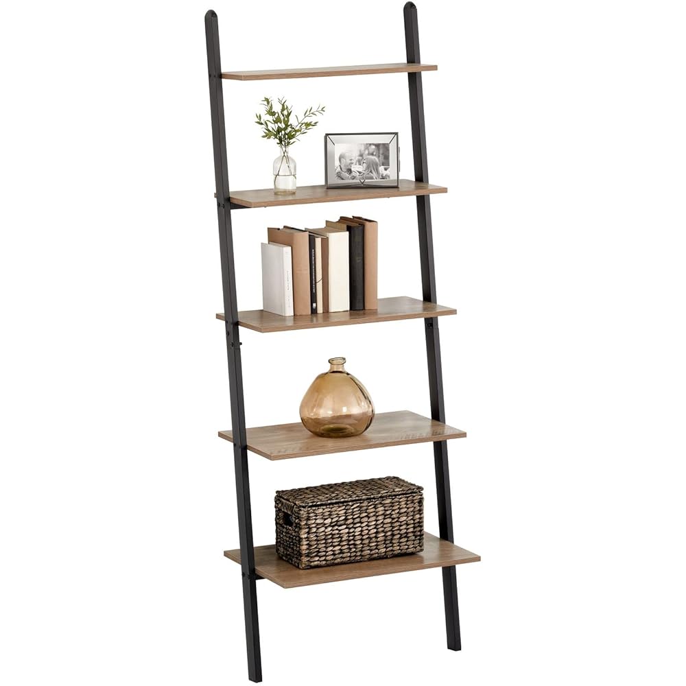 $13/mo - Finance mDesign 5-Tier Leaning Ladder Bookshelf - Rustic ...