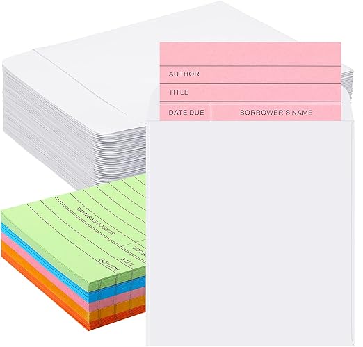 Amazon.com : 200 Pcs Library Pocket Envelopes and Books Cards Include ...