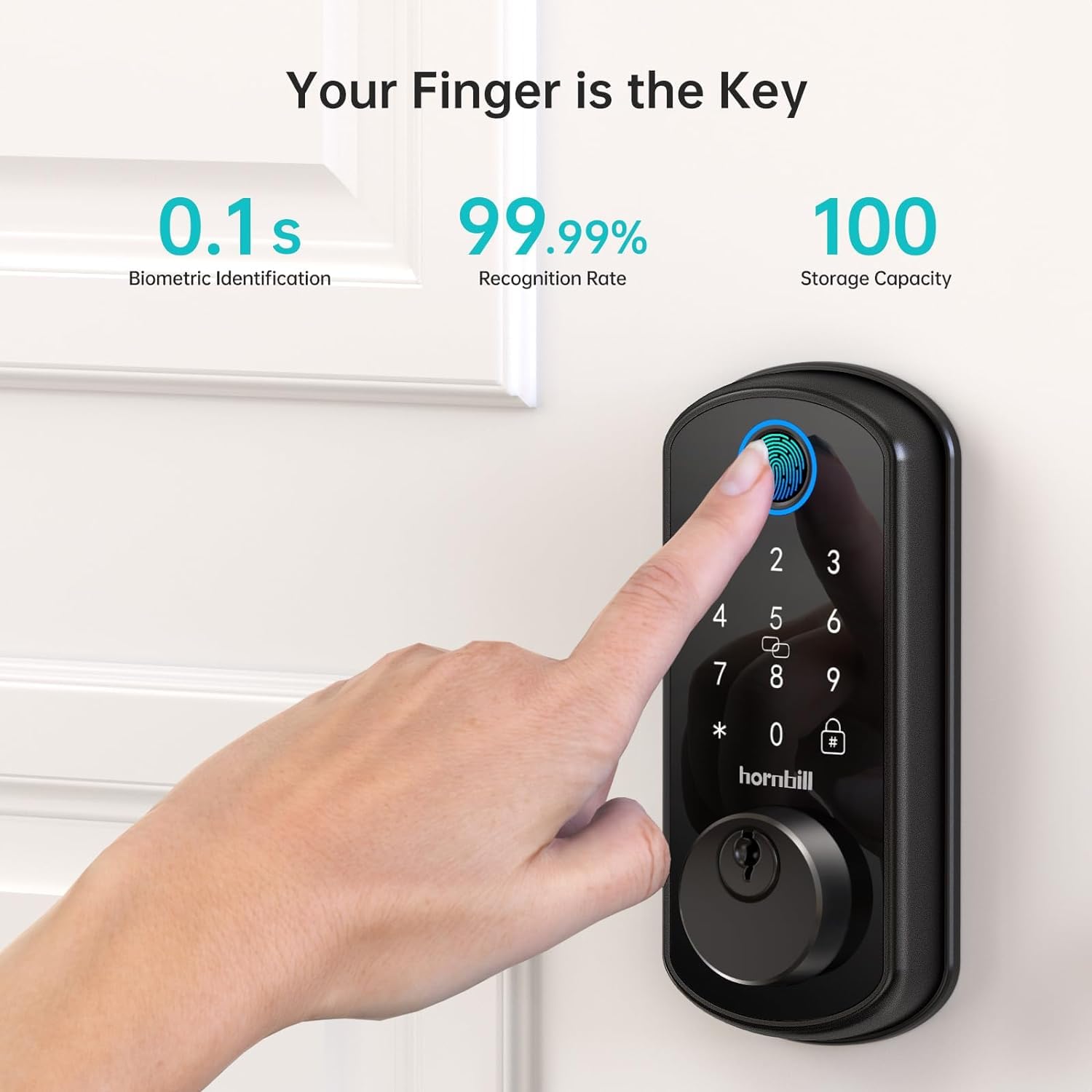 Remote Access Door Lock Hornbill Smart Keyless Entry Door Lock With ...
