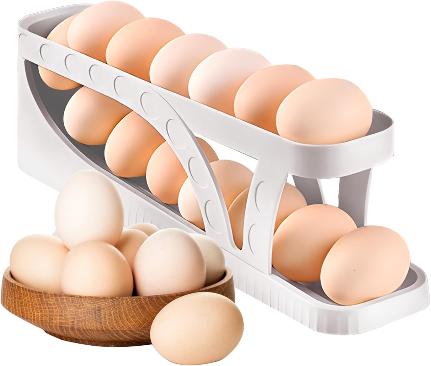 Amazon.com: Houksouml Egg Dispenser Automatic Rolling Egg Tray ...