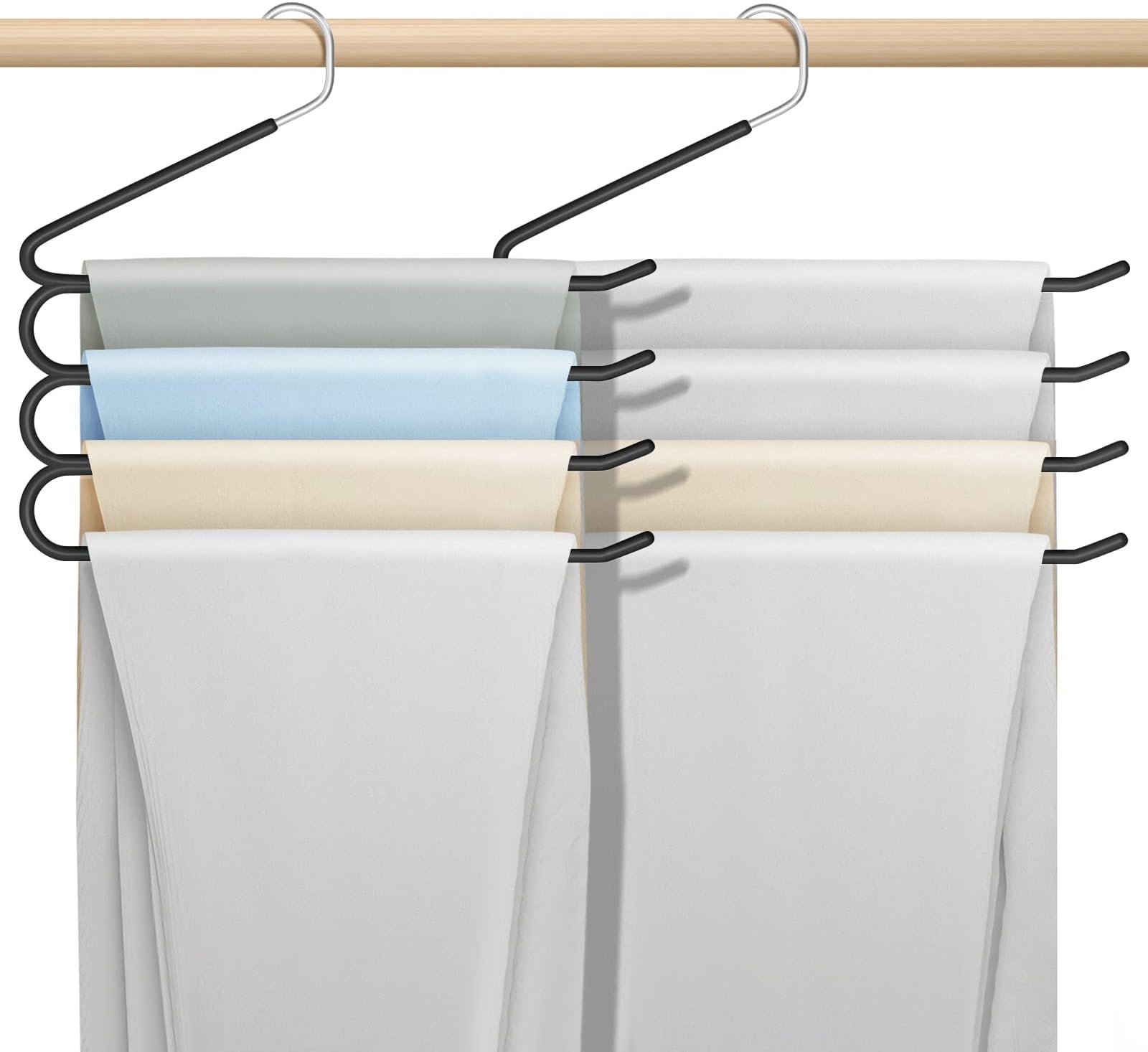 H & L Russel Ltd 4 Bar Trouser Hanger with 4 Non-Slip Easy Access Swing ...