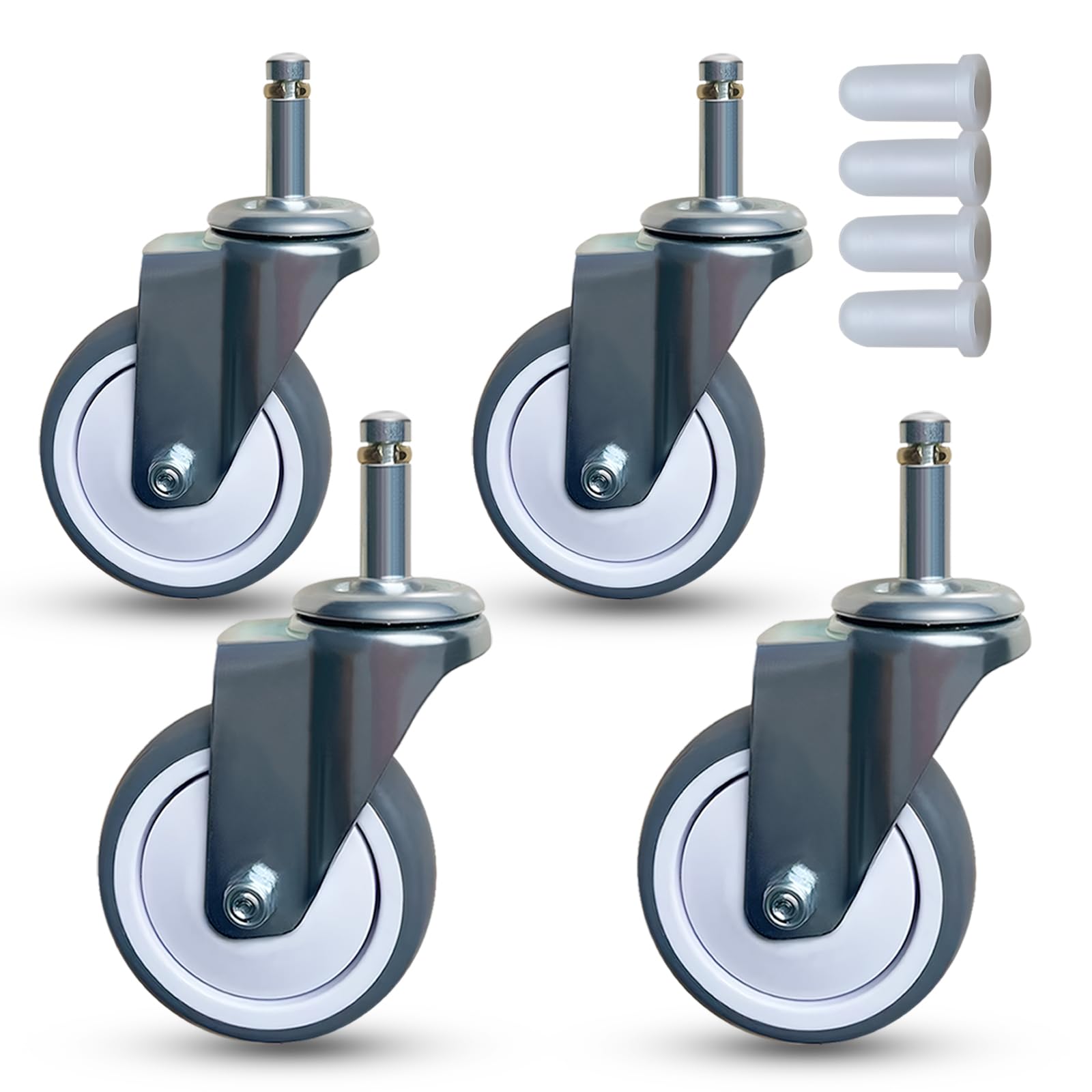 Snapklik.com : 2 Inch Stem Caster Wheels, 7/16-Inch Stem Diameter TPR ...