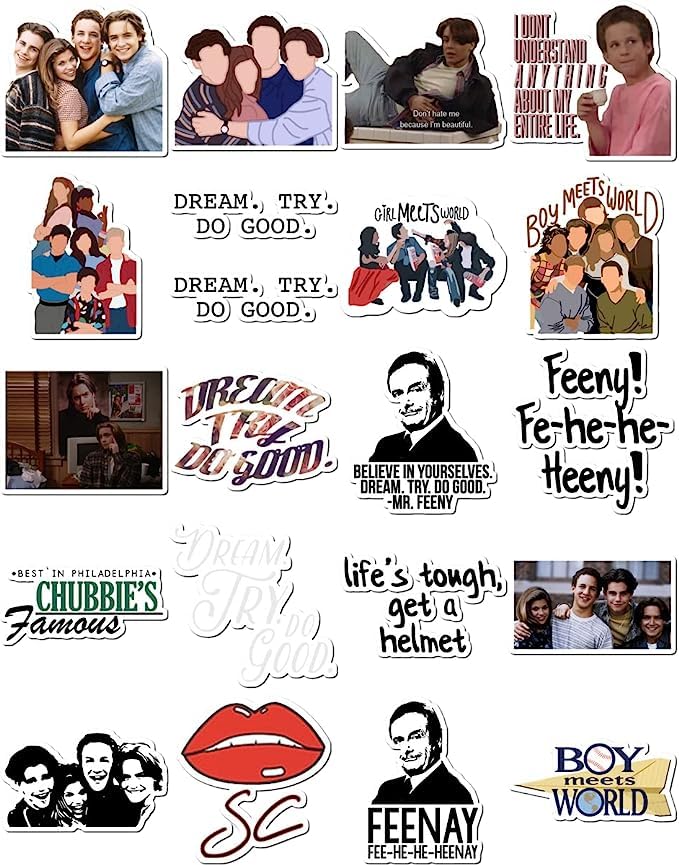 Amazon.com: 20 Pcs Value Pack Boy Decal Meets Sticker World Waterproof ...