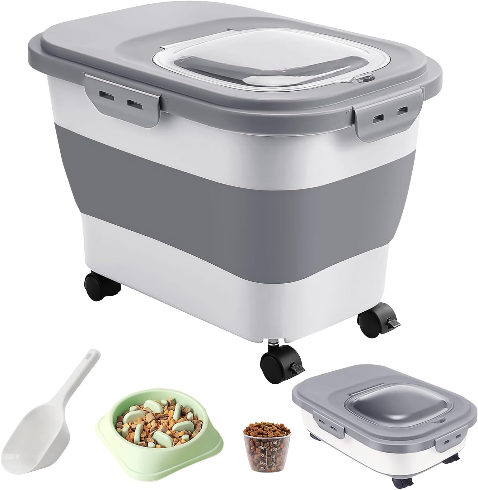 Amazon.com: Dog Food Storage Container, 20-23Lbs Collapsible Dog Food ...