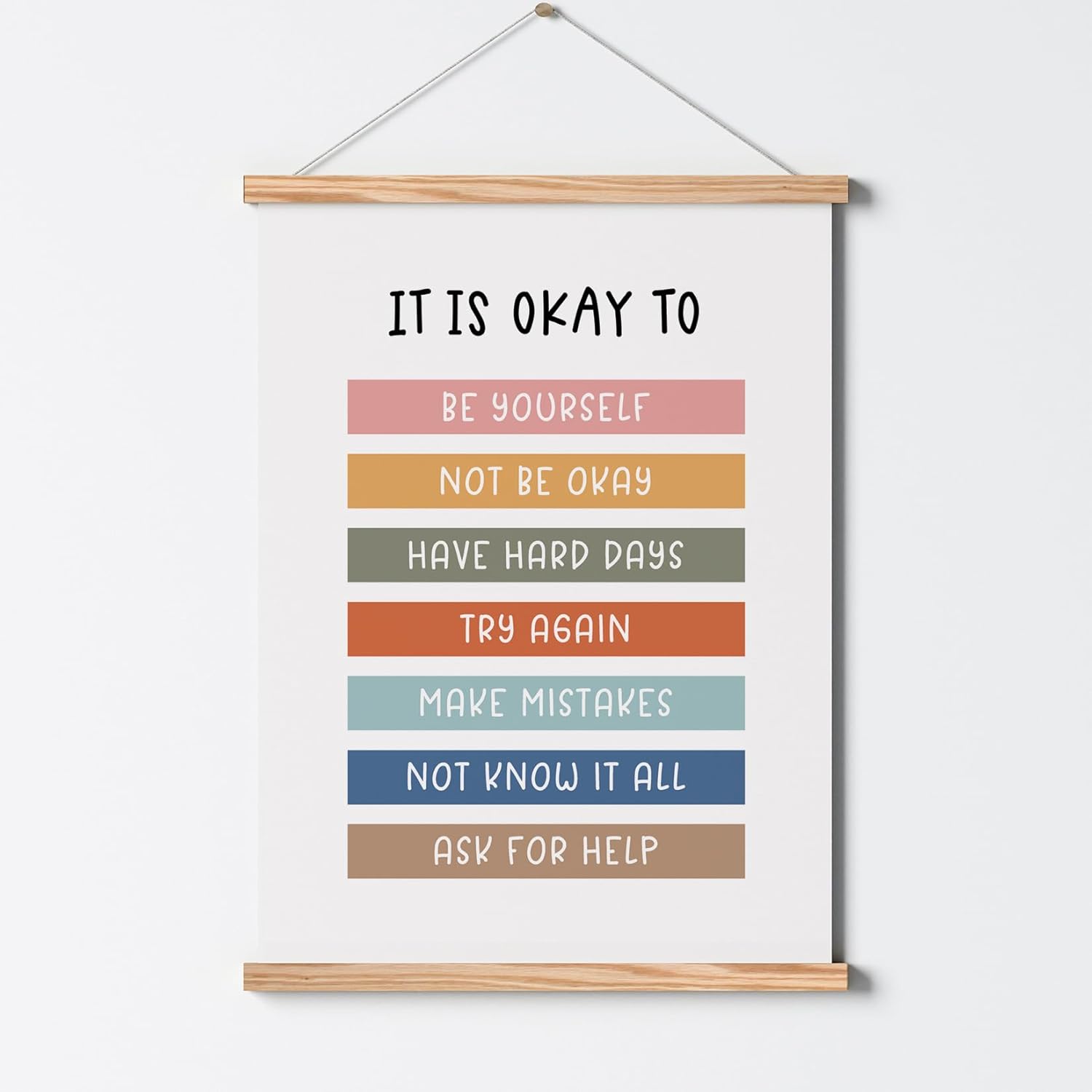 Amazon.com: HubbgDesign It’s Ok To Be Yourself Wall Hanging Poster ...