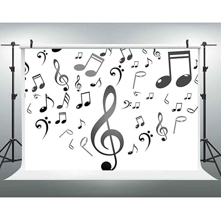 Amazon.com : EOA 5(W) x3(H) FT Music Note Backdrop Musical Doodle ...