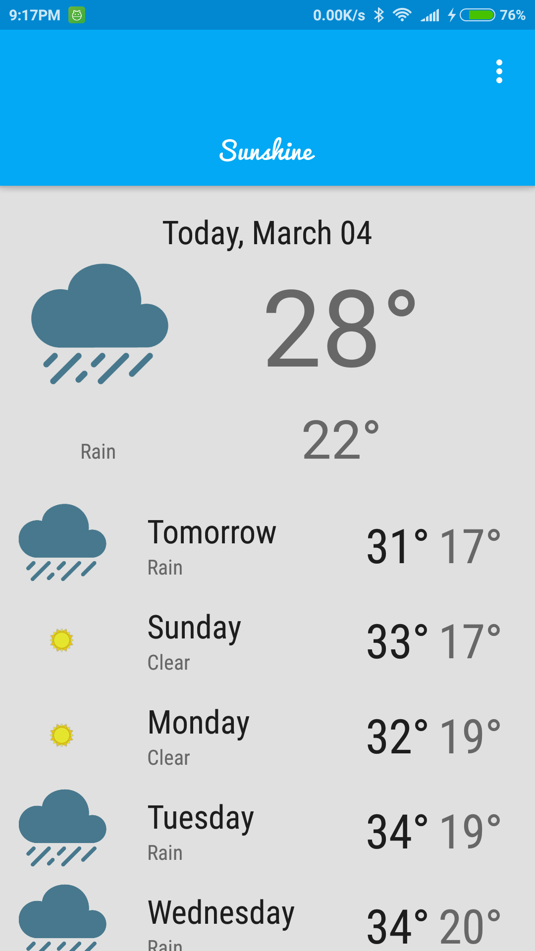 Sunshine Weather:Amazon.de:Appstore for Android