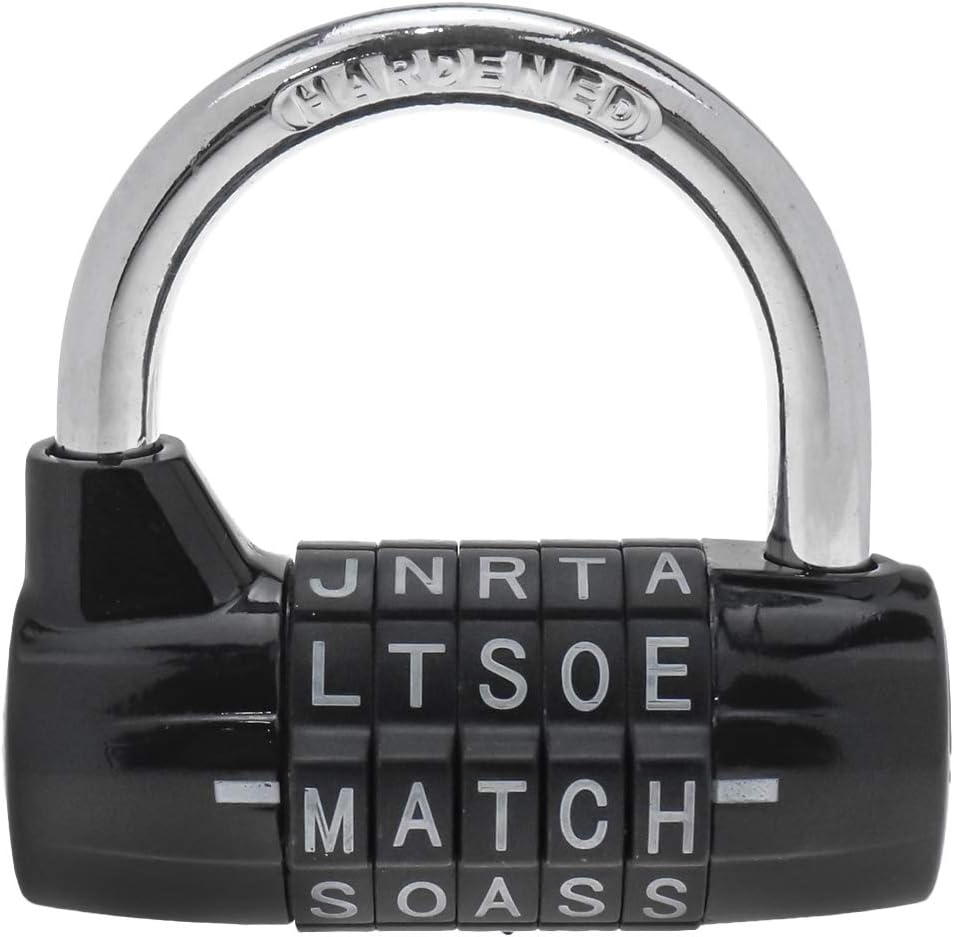 Semetall Gym Locker Lock 5 Letter Word Lock Heavy Duty 5 Digit ...