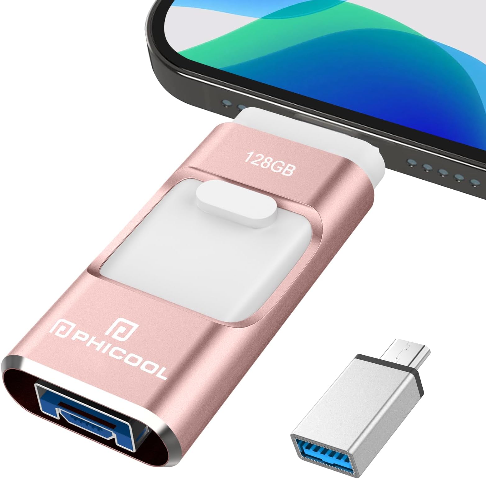 Amazon.co.jp: 【アプリ不要】4in1 iPhone対応 USBメモリ 128GB iPad対応 usbメモリー USB3.0 ...