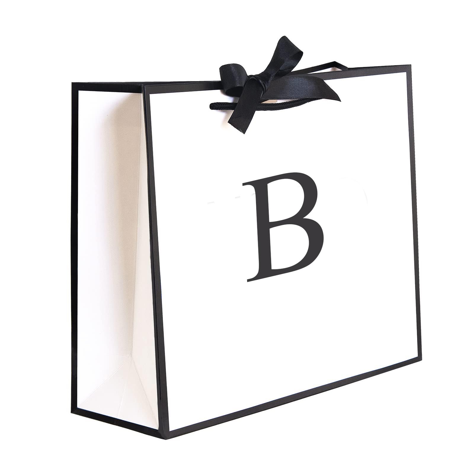 Amazon.com: QLSKO Initial Gift Bag with Bow Ribbon Personalized ...