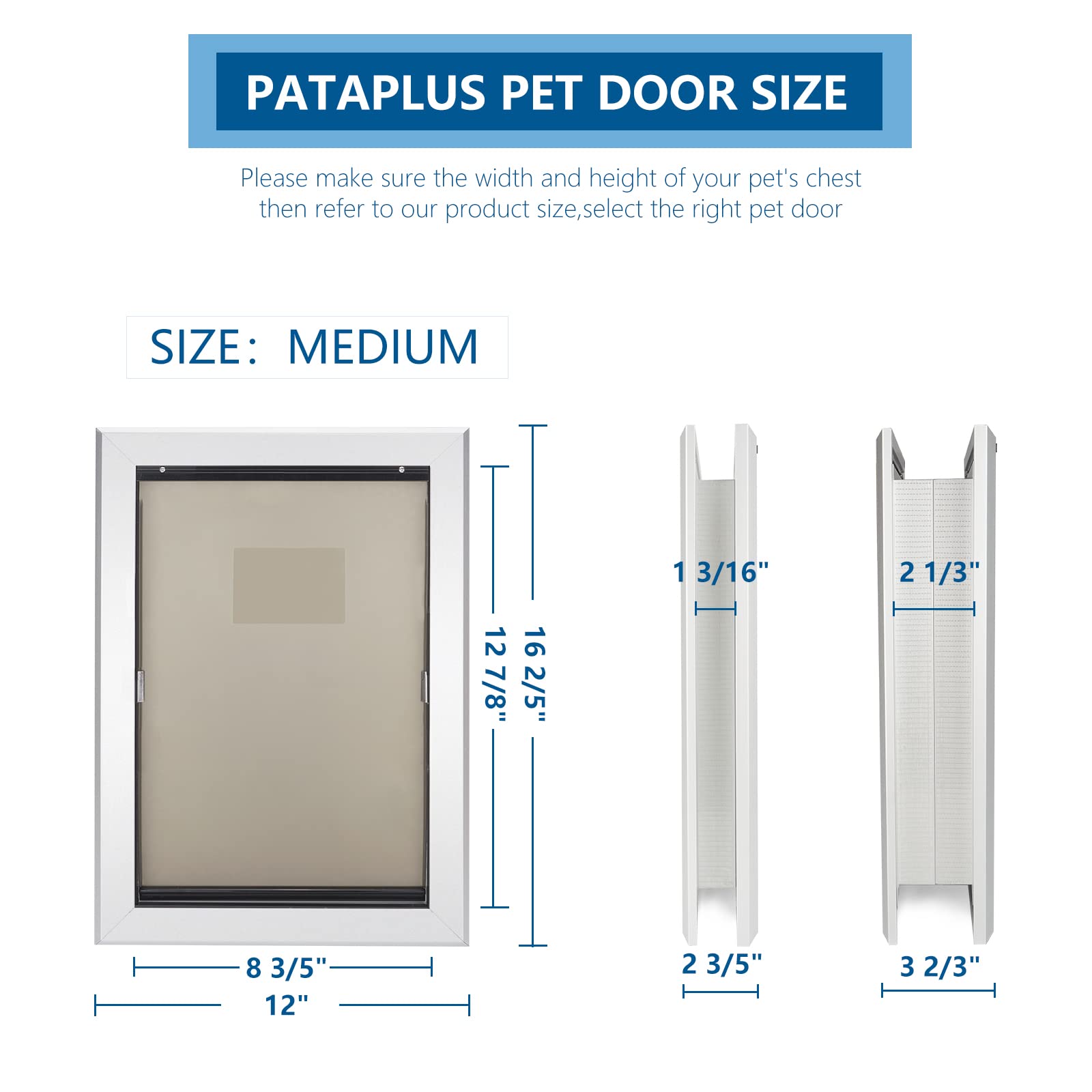 PATAPLUS Dog Doors for Large Dogs, Large Dog Door Cat Door with Slide ...