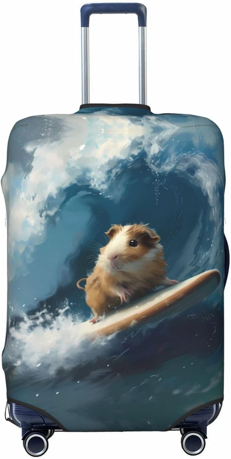 Amazon.com: VOSERY Travel Luggage Covers - Surfing Guinea Pig Suitcase ...